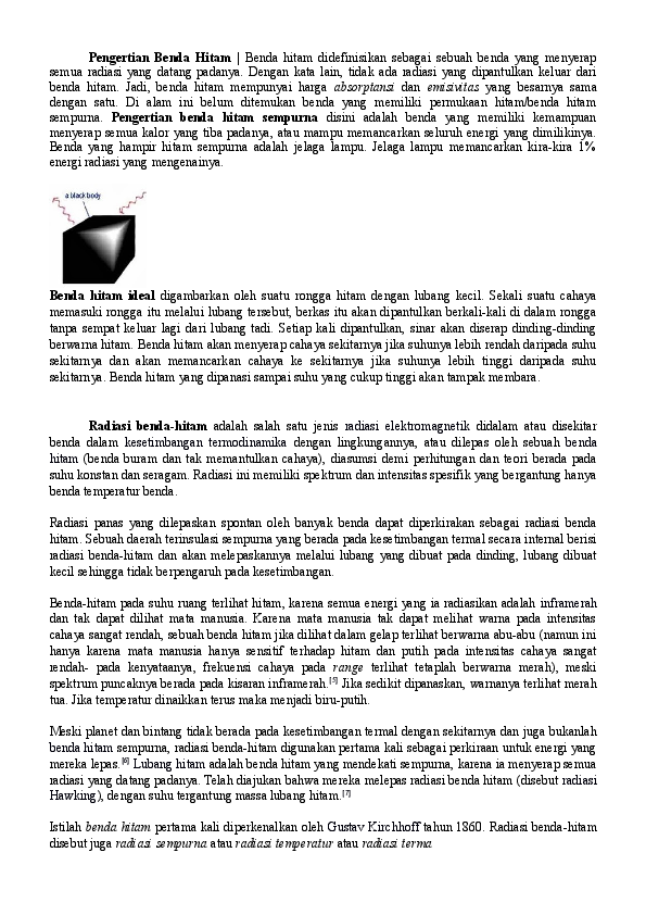 (DOC) Pengertian Benda Hitam