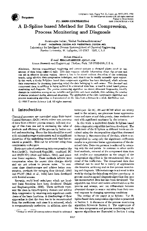 (PDF) A B-Spline based Method for Data Compression, Process Monitoring ...