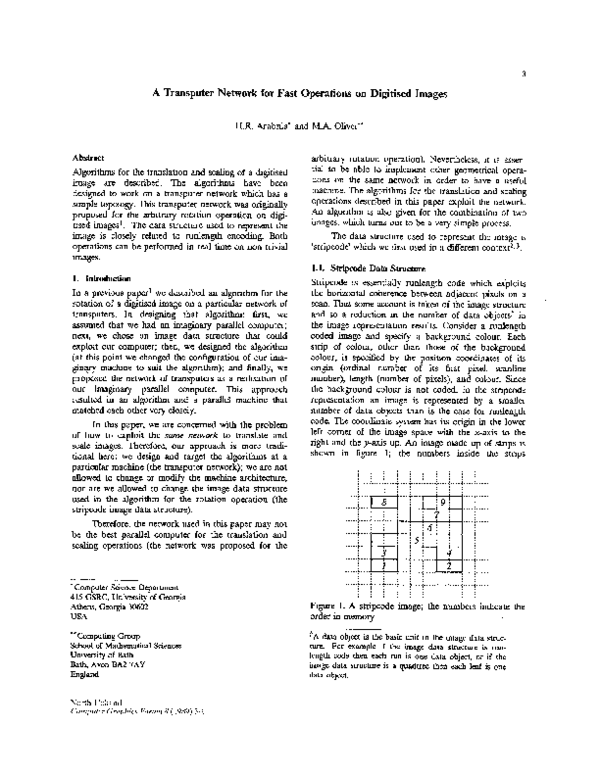 (PDF) A transputer network for fast operations on digitised images