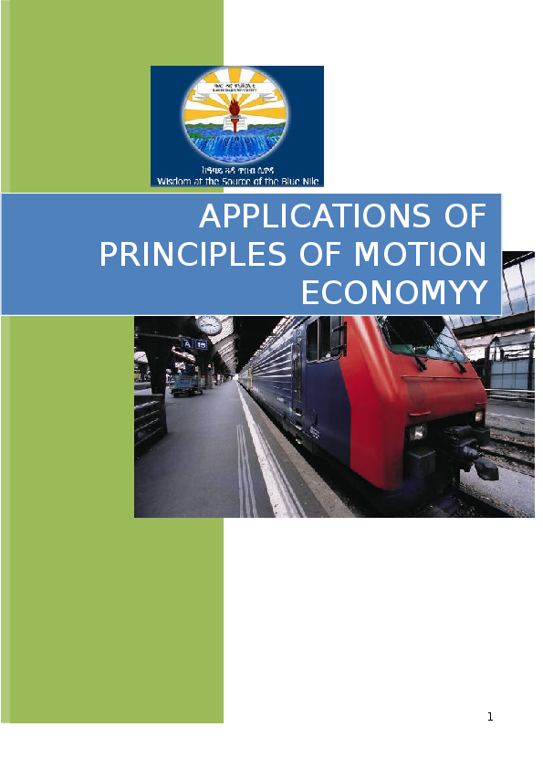 (DOC) Applications of Principles of Motion Economy