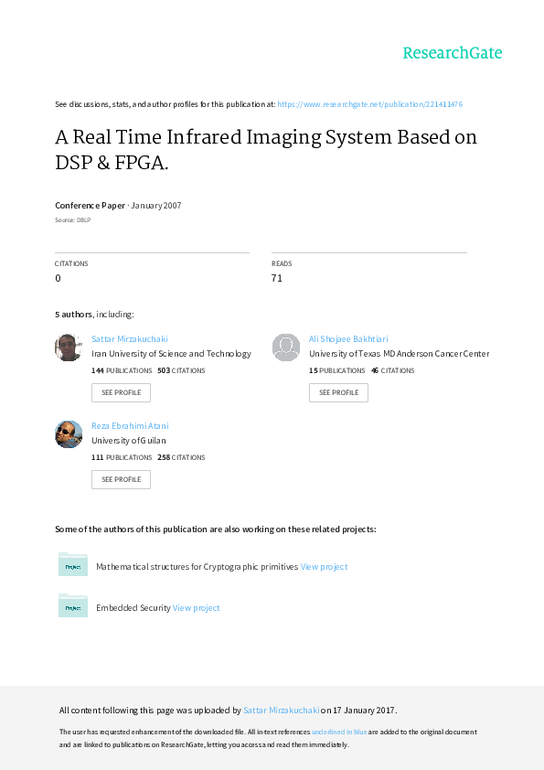 (PDF) A Real Time Infrared Imaging System Based on DSP & FPGA