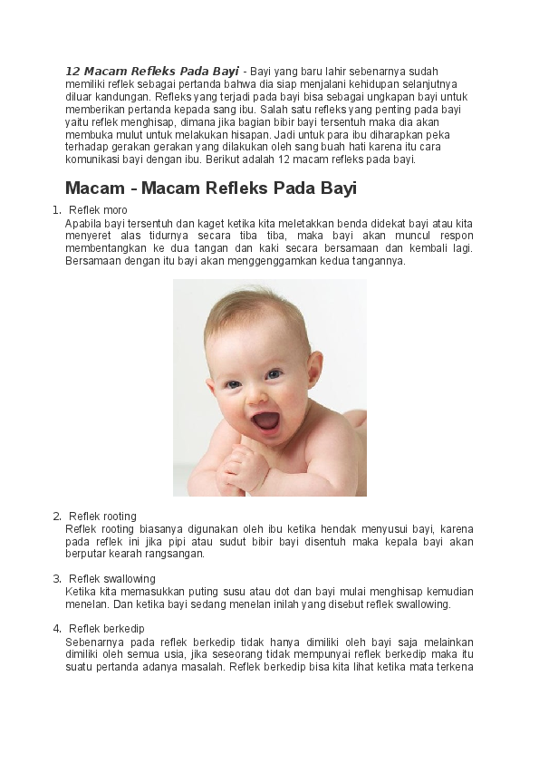 (DOC) Macam Refleks Pada Bayi