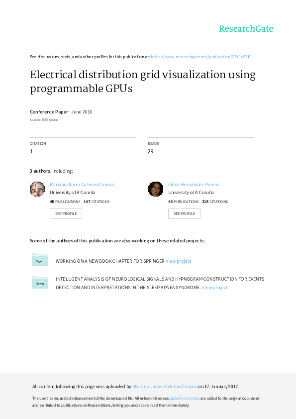 (PDF) Electrical distribution grid visualization using programmable GPUs