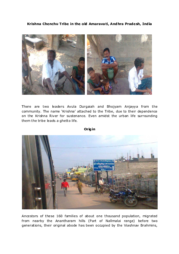 (PDF) Krishna Chenchu Tribe in the old Amaravati, Andhra Pradesh, India