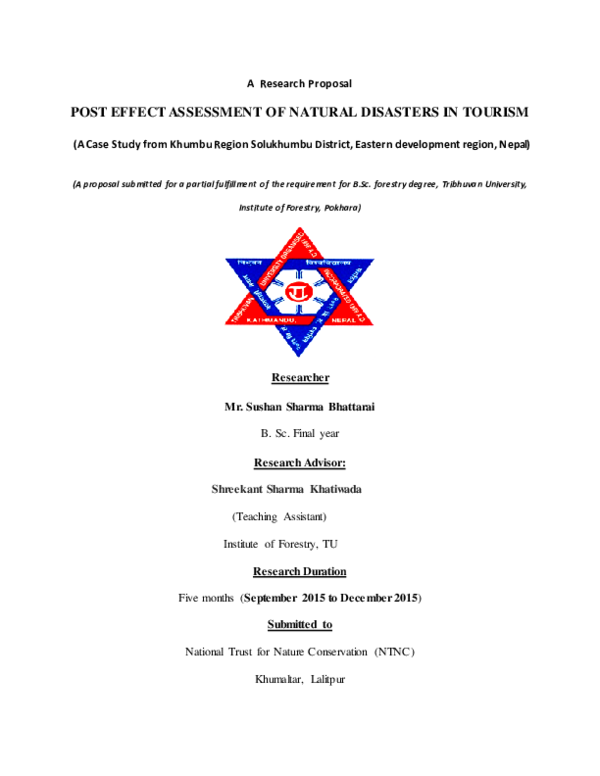 (PDF) POST EFFECT ASSESSMENT OF NATURAL DISASTERS IN TOURISM (A Case ...