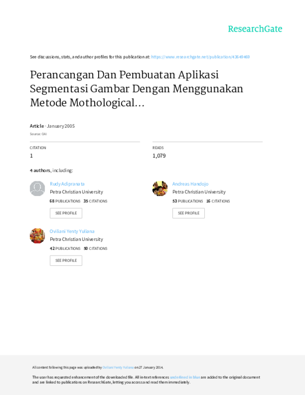 (PDF) Perancangan Dan Pembuatan Aplikasi Segmentasi Gambar Dengan ...
