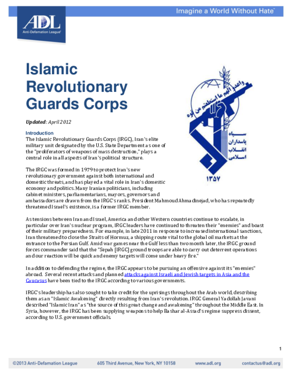 (PDF) Islamic Revolutionary Guards Corps
