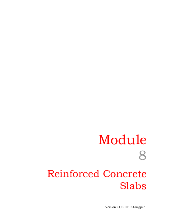 (PDF) Module 8 Reinforced Concrete Slabs