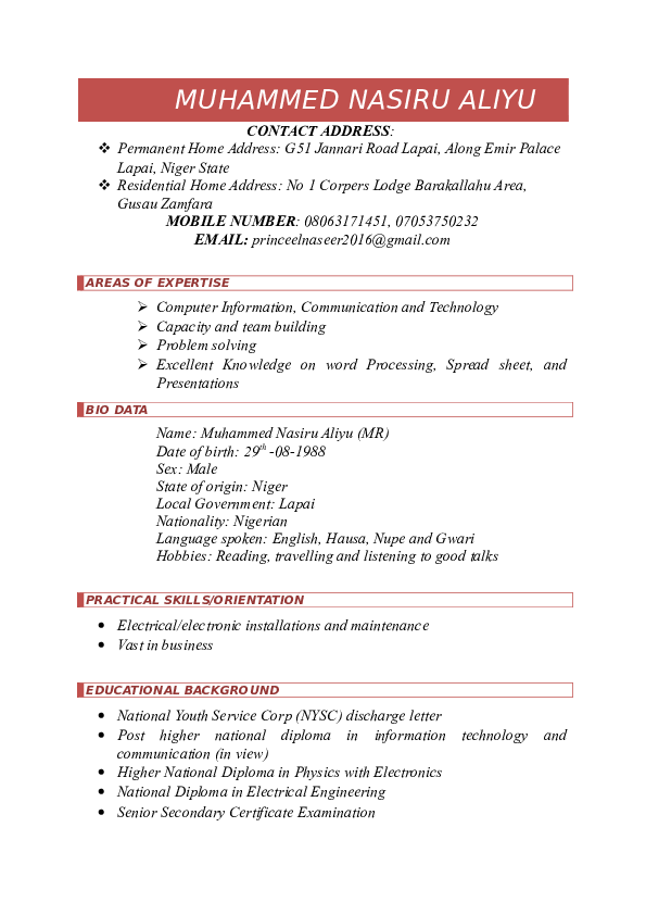 (DOC) MUHAMMED NASIRU ALIYU | prince elnaseer - Academia.edu