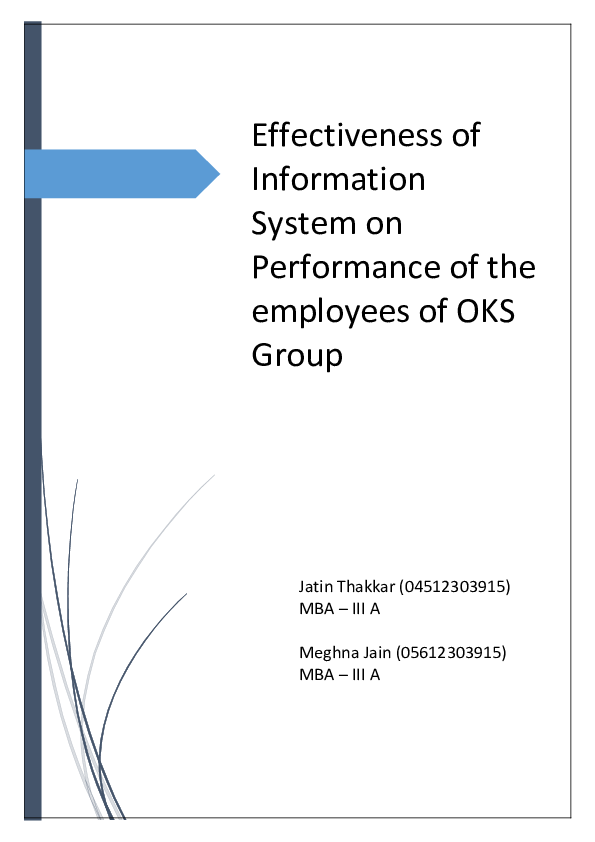 (PDF) Effectiveness of Information System on Performance of the ...