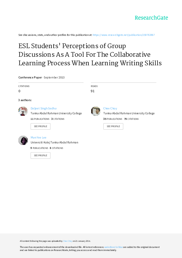 (PDF) Using Padlet for Collaborative Writing among ESL Learners | Aida ...