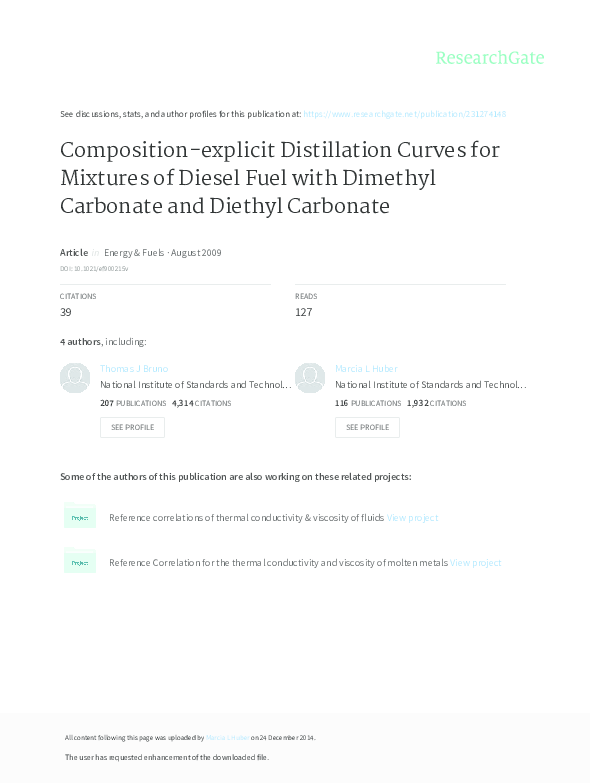 (PDF) Distillation Curves of Diesel-Oxygenate Mixtures