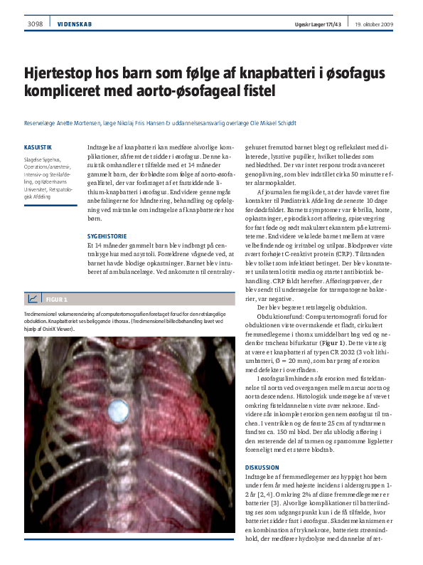 (PDF) Hjertestop hos barn som følge af knapbatteri i øsofagus ...