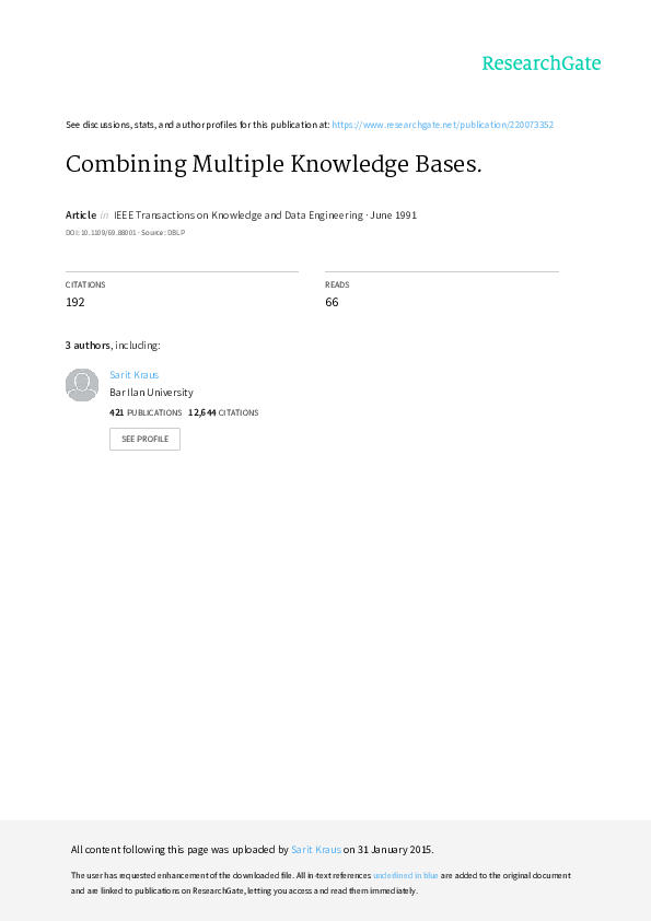 (PDF) Combining multiple knowledge bases