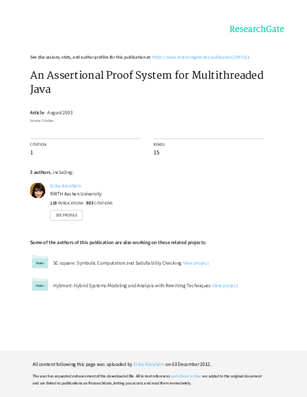 Pdf An Assertional Proof System For Multithreaded Java Theory And Tool Support