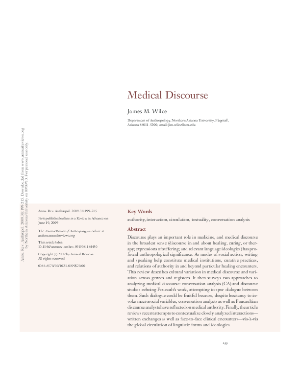 (PDF) Medical Discourse