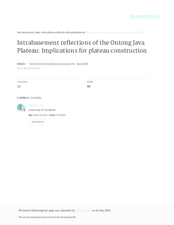 (PDF) Intrabasement reflections of the Ontong Java Plateau ...