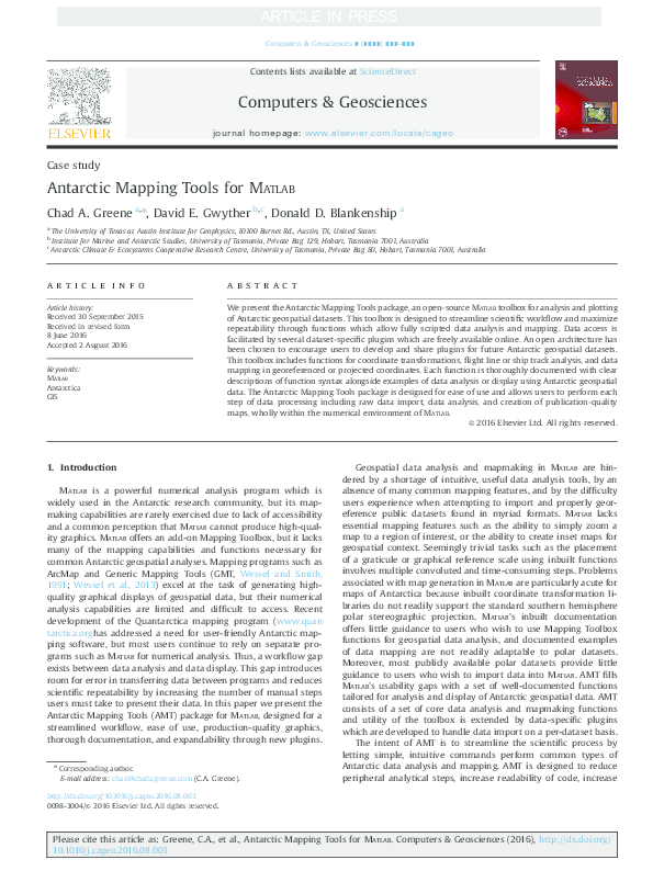 (PDF) Antarctic Mapping Tools for MATLAB