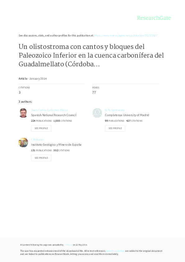 (PDF) Un olistostroma con cantos y bloques del Paleozoico Inferior en ...