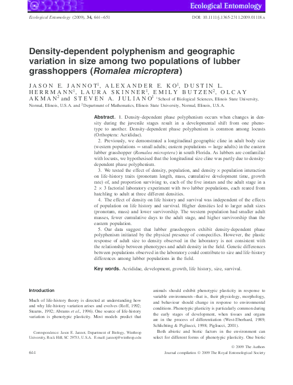 (PDF) Predator Percolation, Insect Outbreaks, and Phase Polyphenism ...