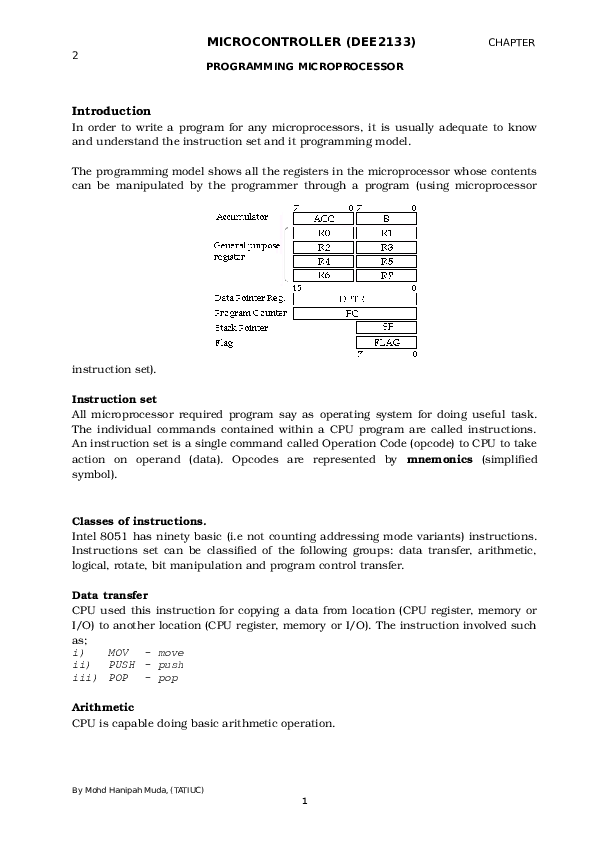 (DOC) Chap 2 Programming Microprocessor