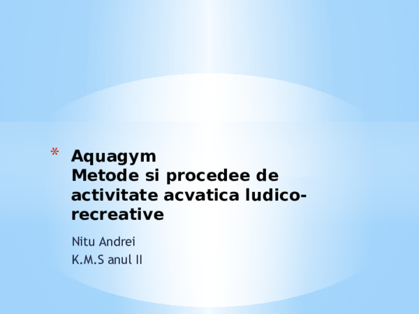 (PPT) Aquagym | Nitu Andrei - Academia.edu
