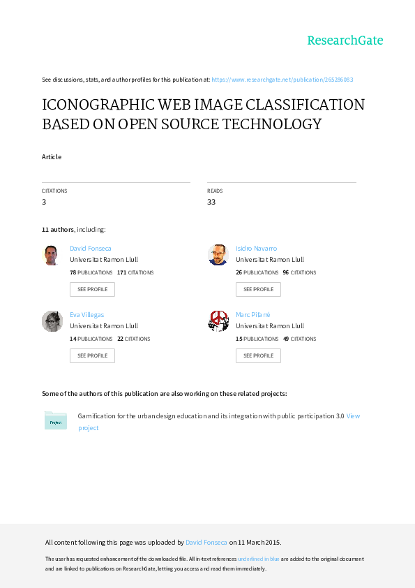(PDF) Iconographic WEB image classification based on Open Source Technology