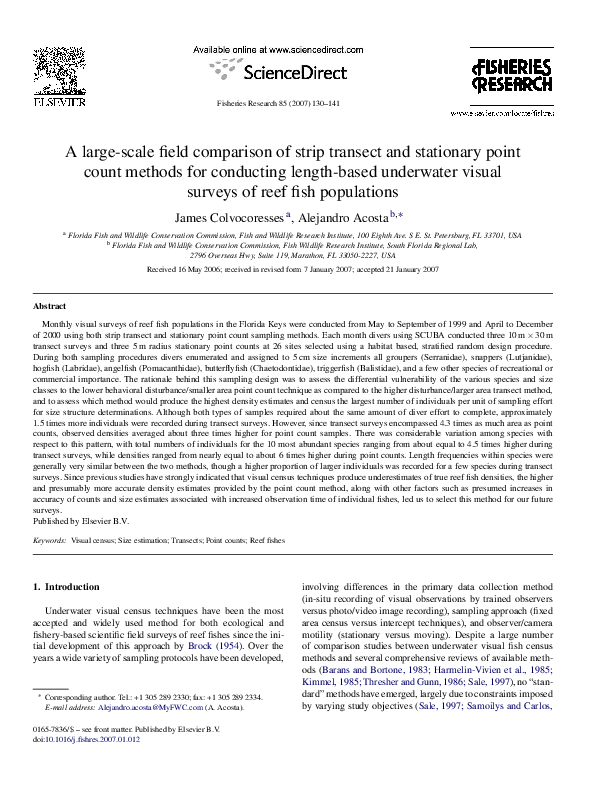 Pdf A Large Scale Field Comparison Of Strip Transect And Stationary Point Count Methods For