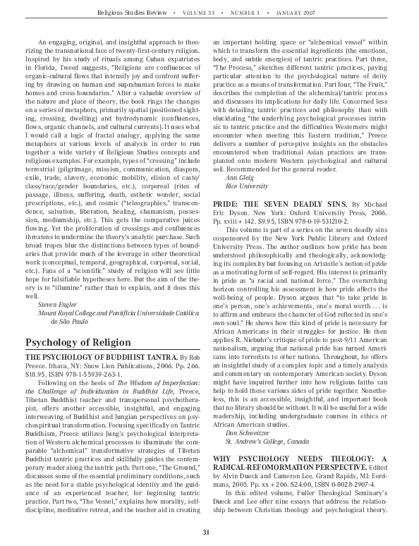 (PDF) The Psychology of Buddhist Tantra ? By Rob Preece