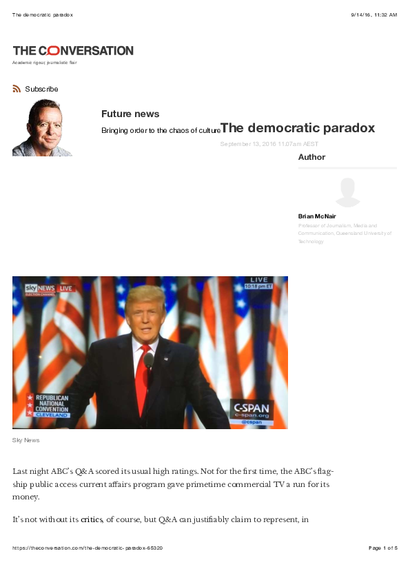 (PDF) The democratic paradox