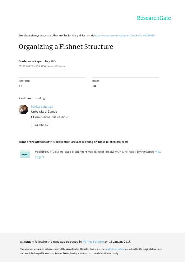 (PDF) Organizing a Fishnet Structure