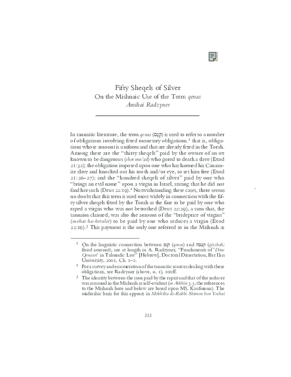 (PDF) "Fifty Shekels of Silver", Kathleen Abraham and Joseph Fleishman ...