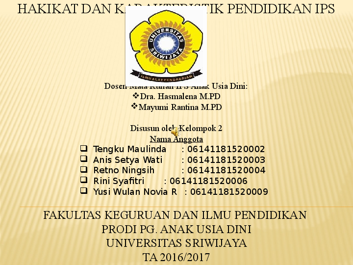 (PPT) HAKIKAT DAN KARAKTERISTIK PENDIDIKAN IPS