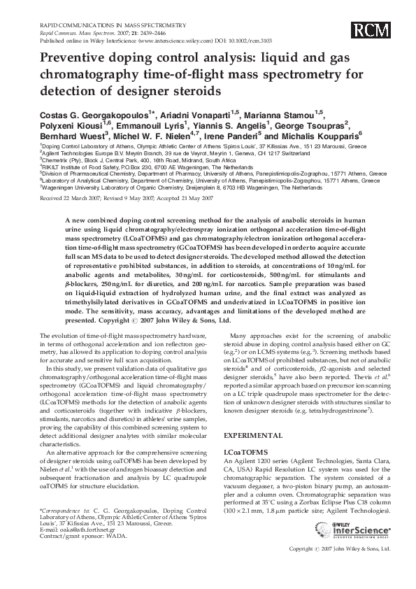 (PDF) Preventive Doping Control Analysis: Liquid and Gas Chromatography ...