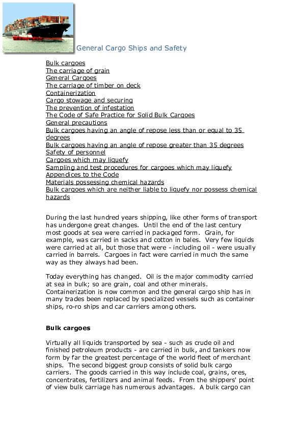 (DOC) General Cargo Ships and Safety