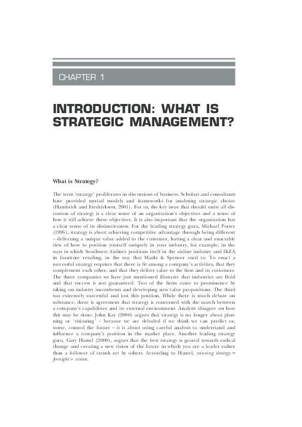 (PDF) INTRODUCTION: WHAT IS STRATEGIC MANAGEMENT