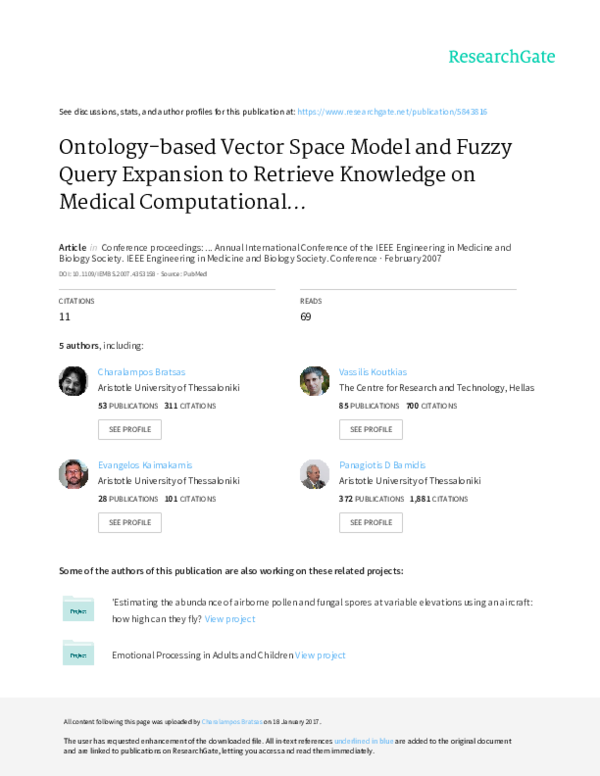 (PDF) Ontology-Based Vector Space Model and Fuzzy Query Expansion to Retrieve Knowledge on ...