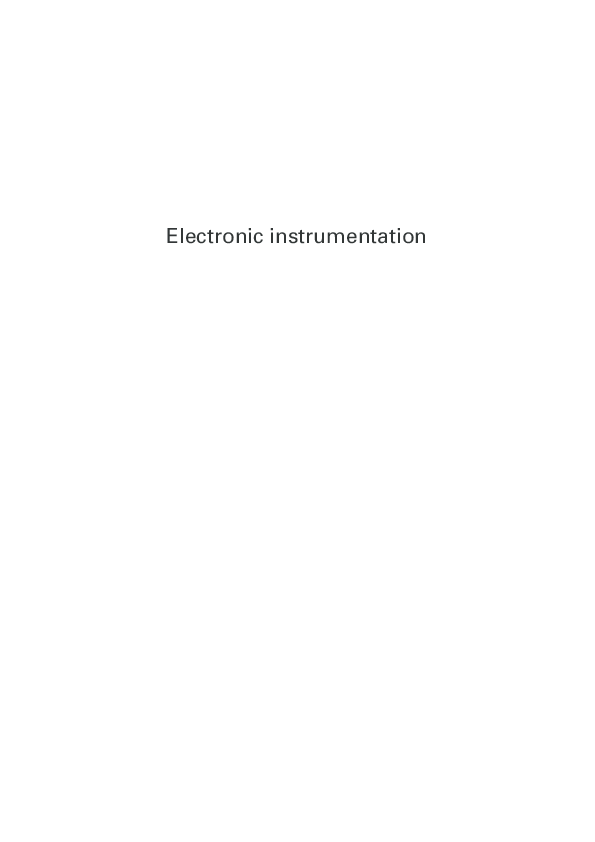 (PDF) Advancements in Electronic Instrumentation