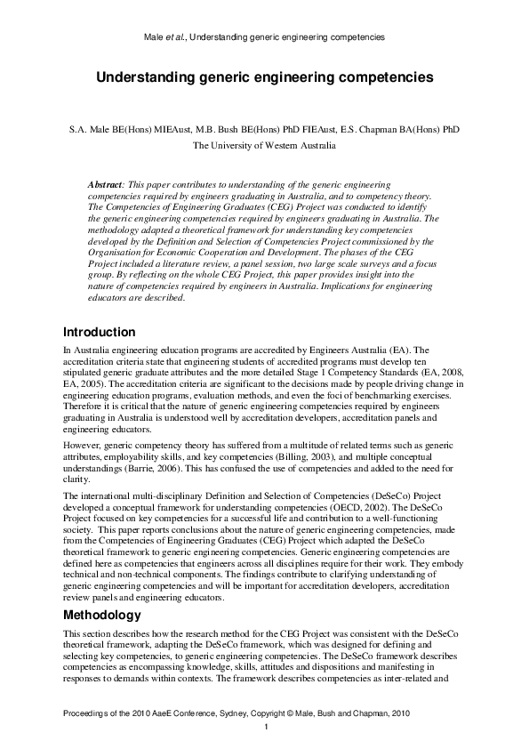 (PDF) Understanding generic engineering competencies