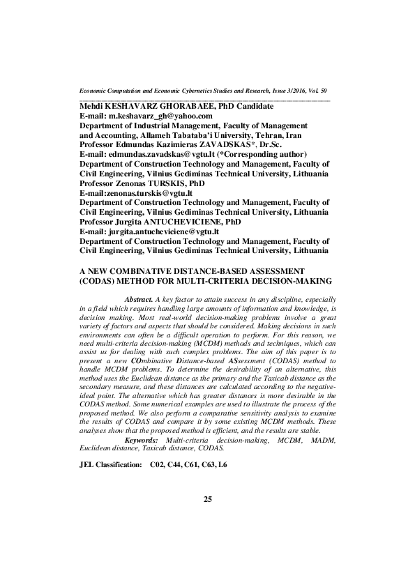 (PDF) A new combinative distance-based assessment (CODAS) method for multi-criteria decision-making