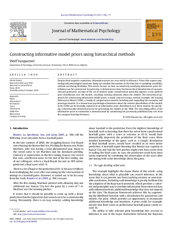 (PDF) Constructing informative model priors using hierarchical methods