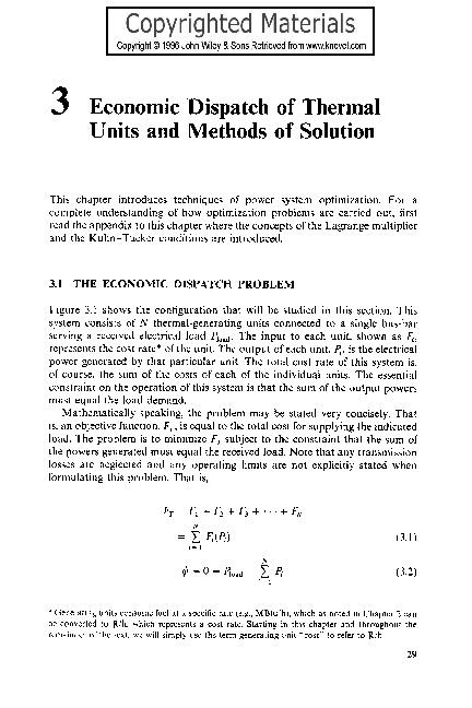 (PDF) 3 Economic Dispatch of Thermal Units and Methods of Solution