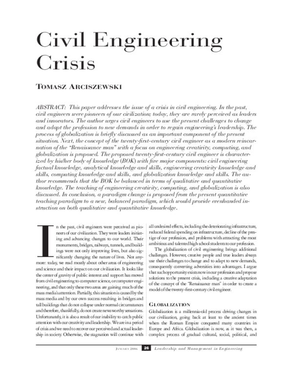 (PDF) Civil Engineering Crisis