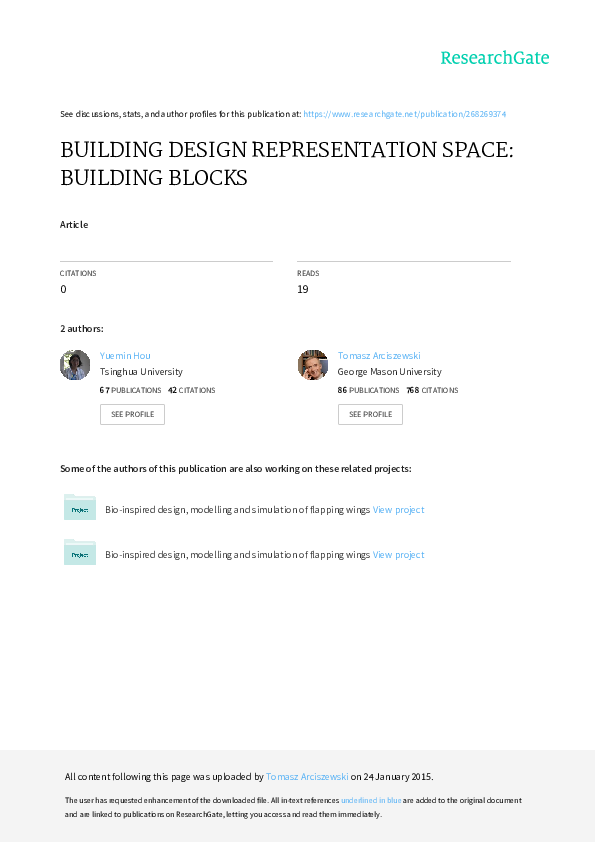 (PDF) Building Design Representation Space: Building Blocks