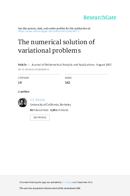 (PDF) The numerical solution of variational problems