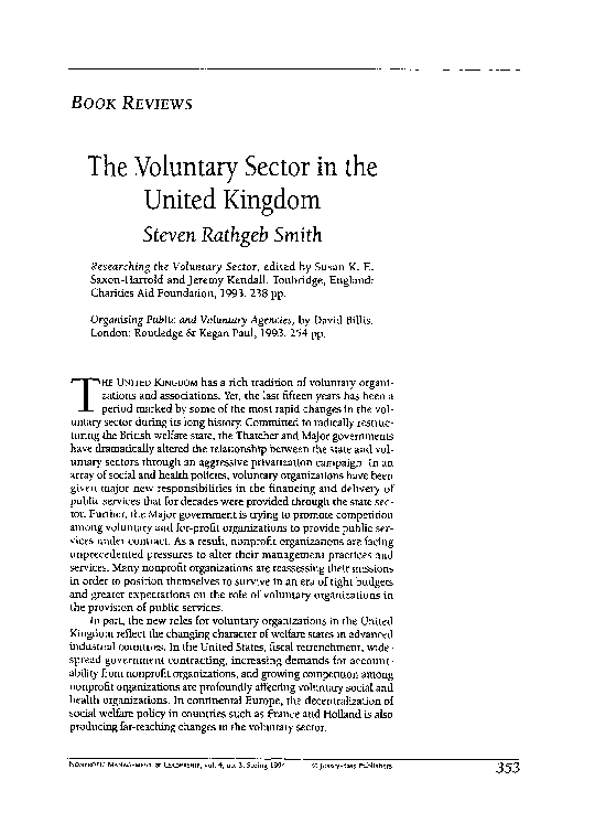 (PDF) The Voluntary Sector In the United Kingdom