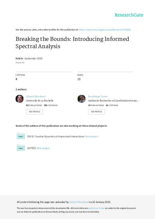 (PDF) Breaking the Bounds: Introducing Informed Spectral Analysis
