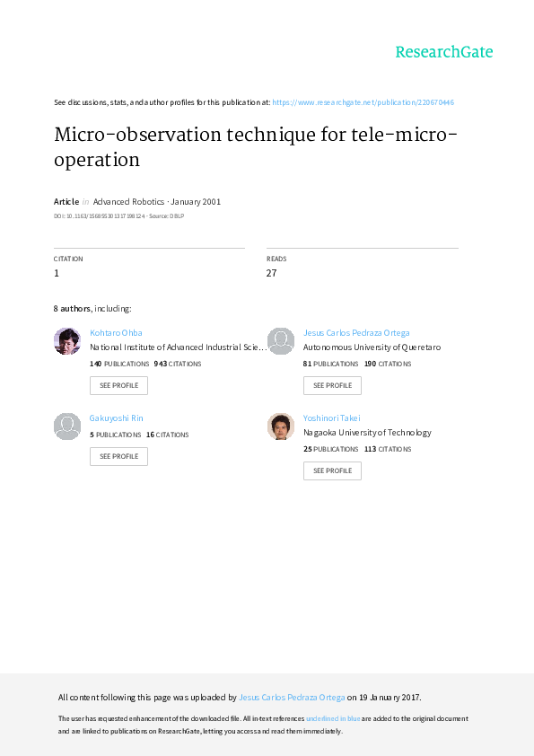 (PDF) Micro-Observation Technique for Tele-Micro-Operation