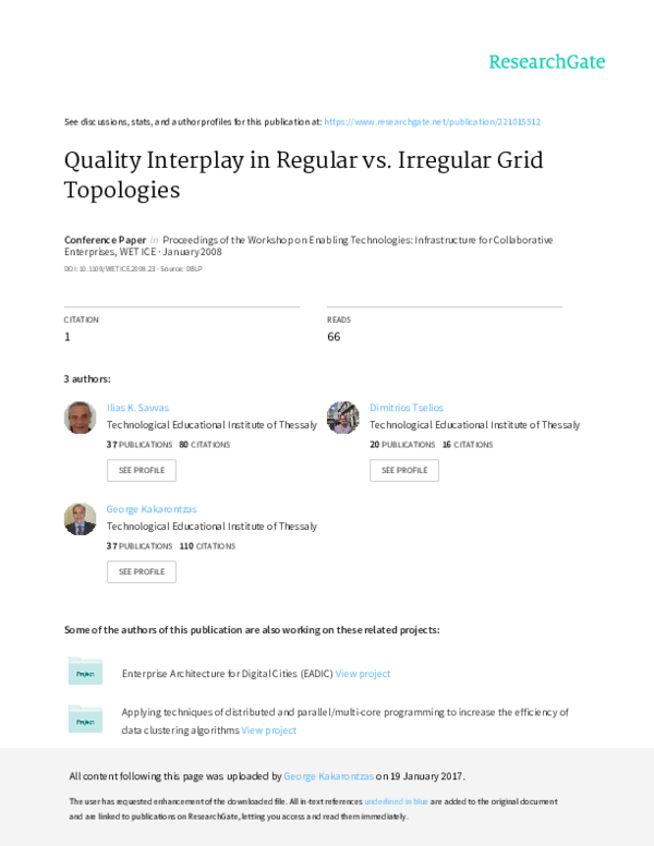 (PDF) Quality Interplay In Regular Vs. Irregular Grid Topologies