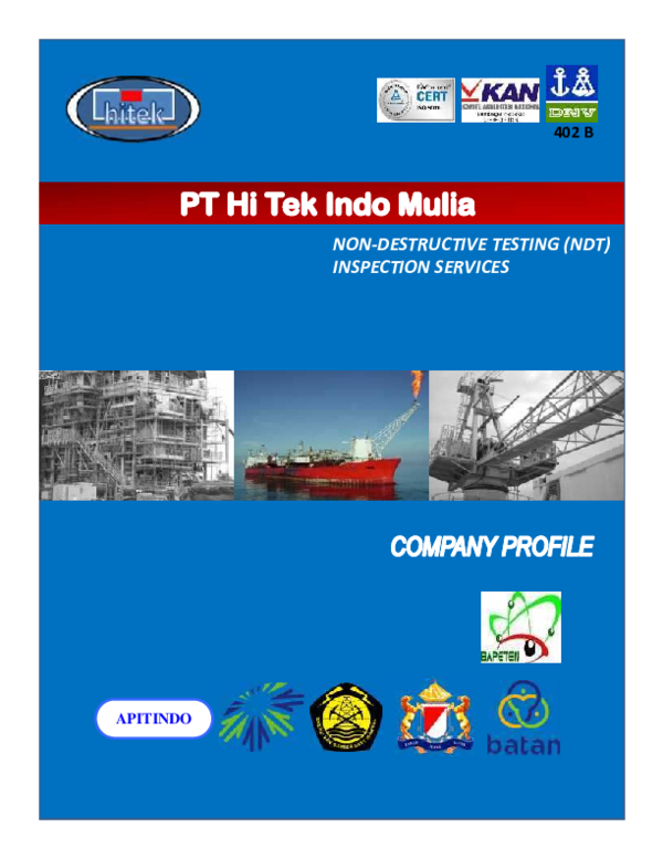 (PDF) NON-DESTRUCTIVE TESTING (NDT) INSPECTION SERVICES